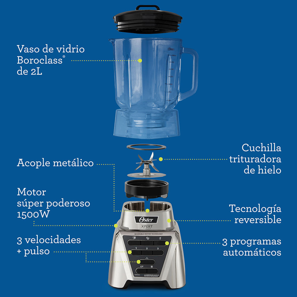 Licuadora Xpert Series™ Oster®, con Control de Textura, y Vaso de ...